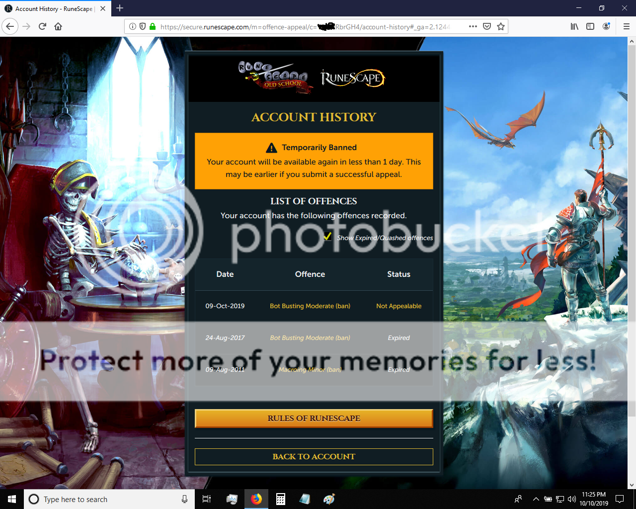 My 3rd temp ban for botting lol | Sell & Trade Game Items | OSRS Gold | ELO